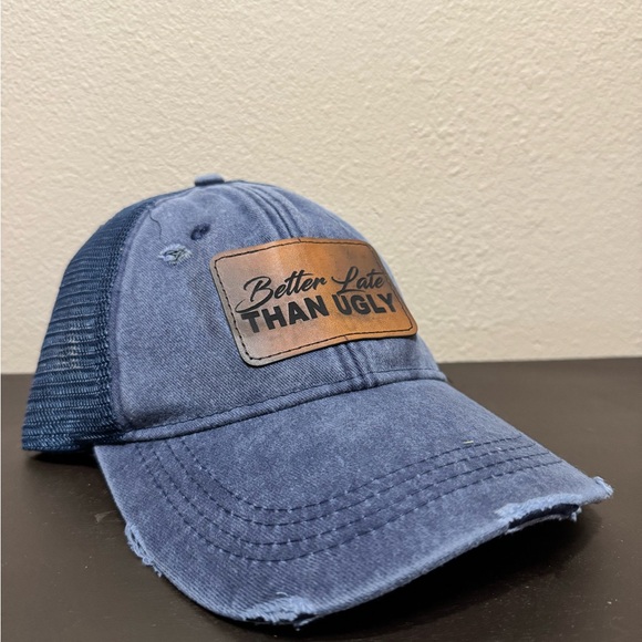 Accessories | Blue Denim Cap With Patch | Poshmark